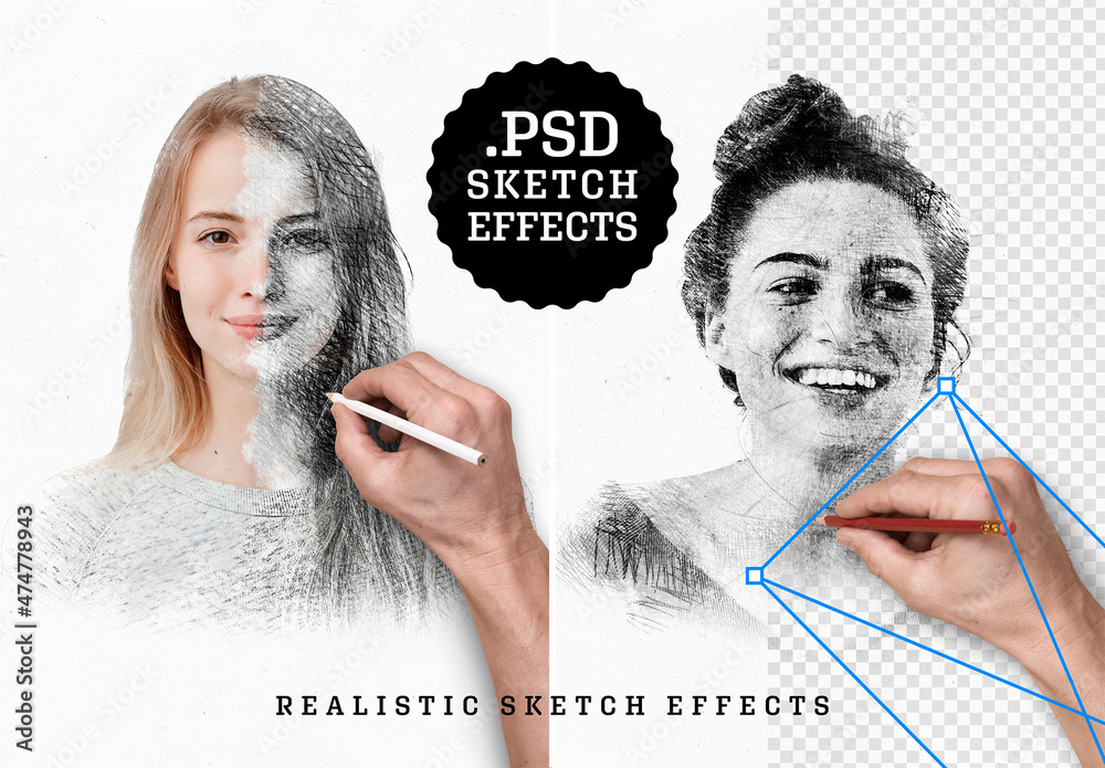 Realistic Sketch Effects Stock Template | Adobe Stock
