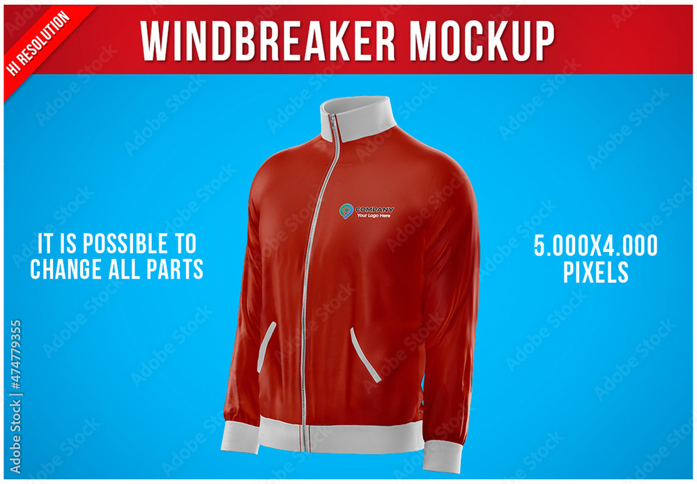 Windbreaker Mockup Stock Template | Adobe Stock