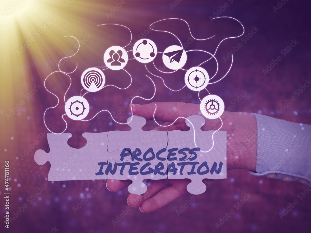 Hand writing sign Process Integration. Business idea Connectivity of ...
