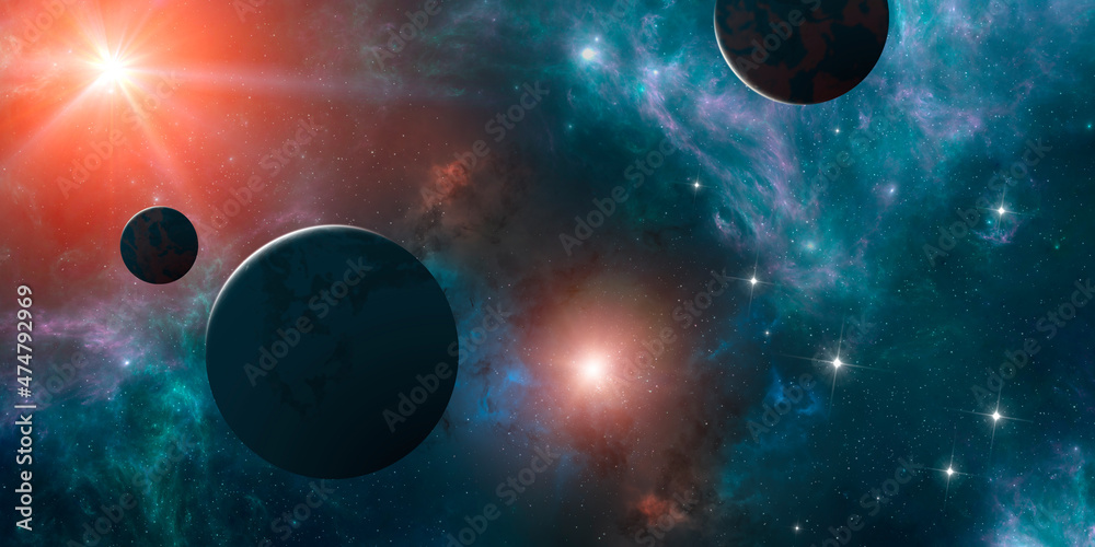 Planets and exoplanets of unexplored galaxies. Sci-Fi. New worlds to ...