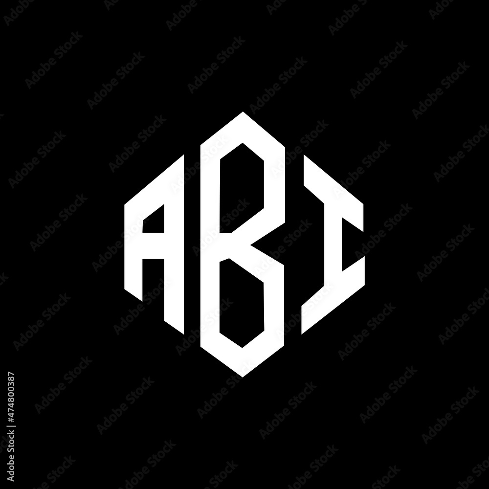 ABI letter logo design with polygon shape. ABI polygon and cube shape ...