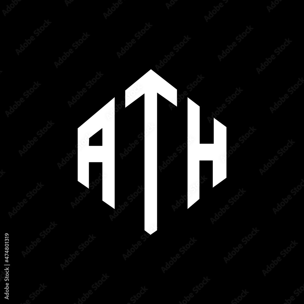 ATH letter logo design with polygon shape. ATH polygon and cube shape ...