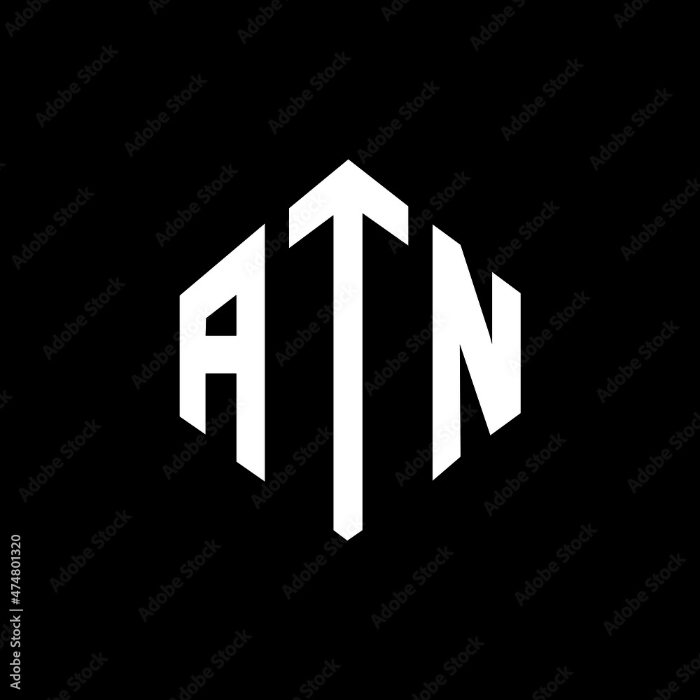 ATN letter logo design with polygon shape. ATN polygon and cube shape ...