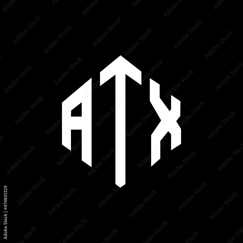ATX letter logo design with polygon shape. ATX polygon and cube shape ...