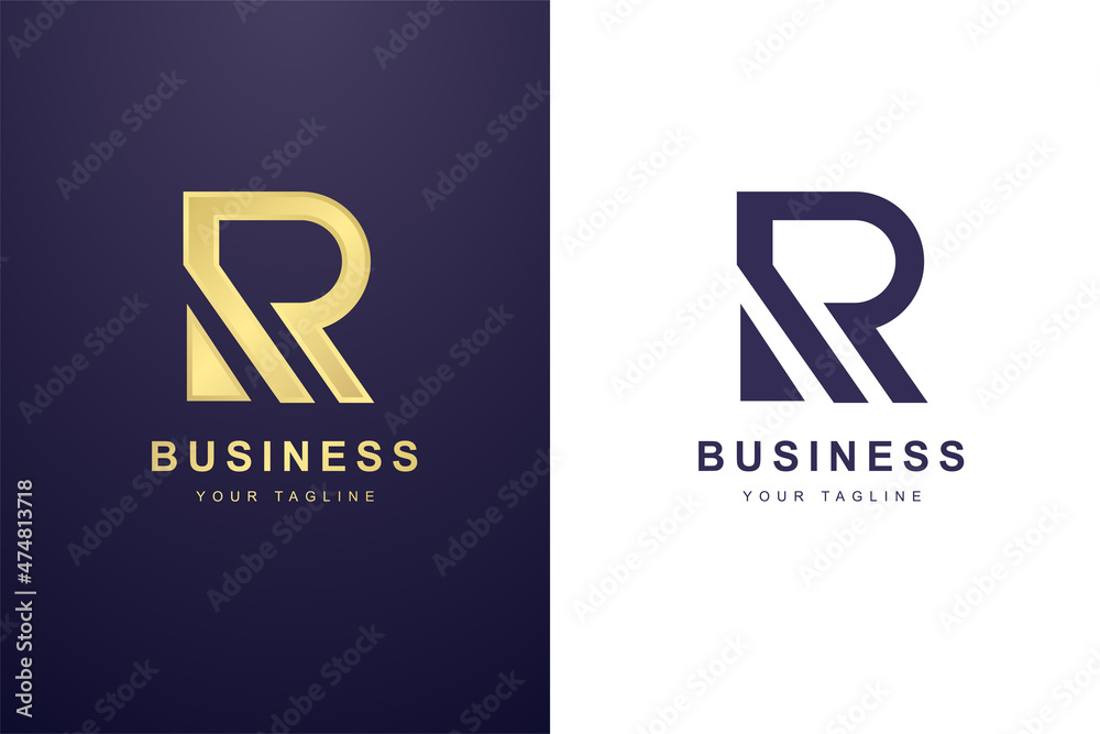 Initial Letter R Logo For Business or Media Company. Stock Vector ...
