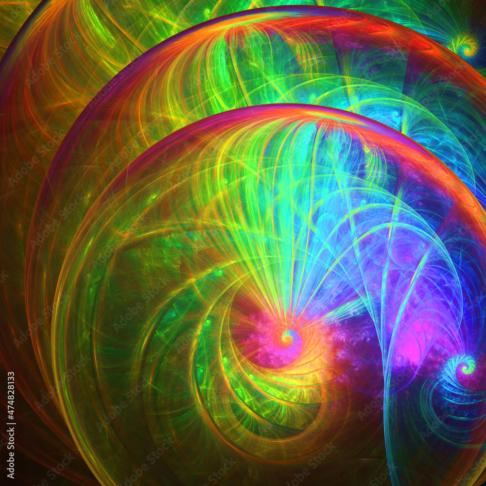 Creación de arte digital conceptual compuesto de trazos curvos ...