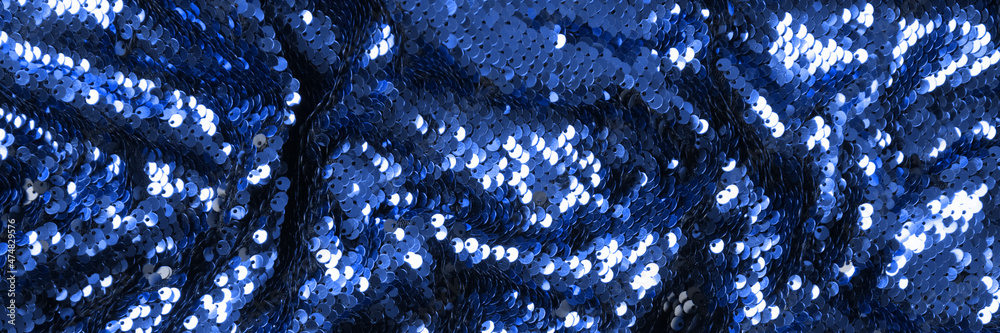 Banner made of blue sequins - abstract festive background for Holiday ...