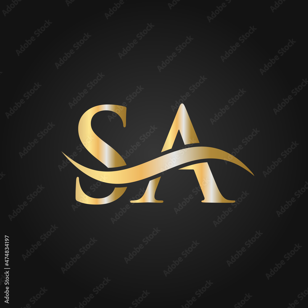 Letter SA Logo Design Template. SA, S A Letter Logo Modern, Flat ...