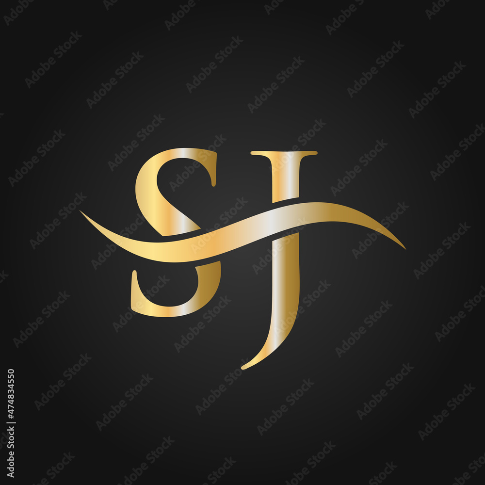 Letter SJ Logo Design Template. SJ, S J Letter Logo Modern, Flat ...