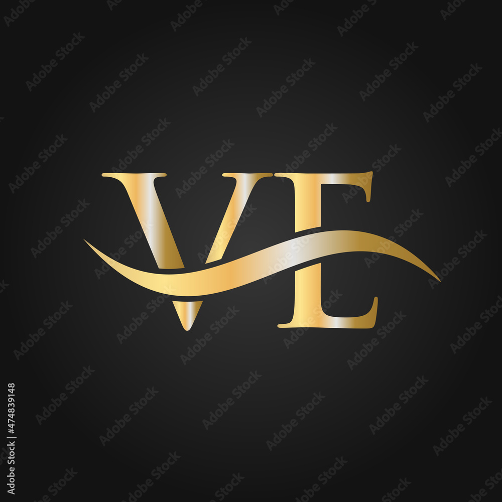 Letter VE Logo Design Template. VE, V E Letter Logo Modern, Flat ...