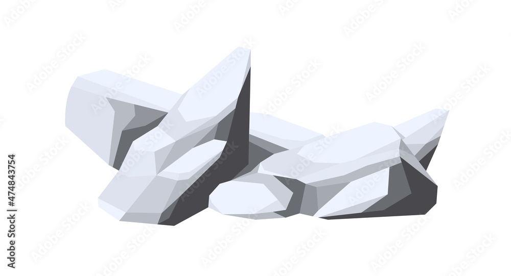 Polygonal boulder stones. Geometric big solid heavy rubbles and ...