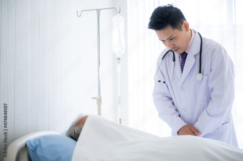 old senior man dying, patient are died on the hospital bed, death ...