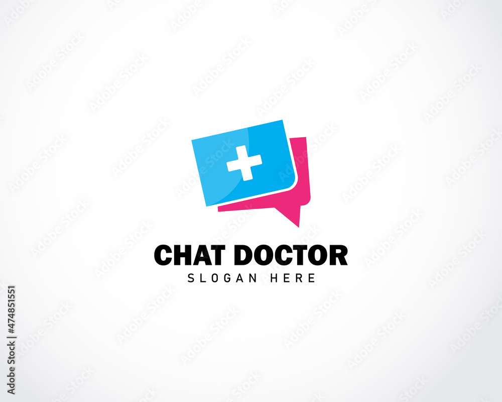 chat doctor logo creative sign symbol design concept doctor virtual ...