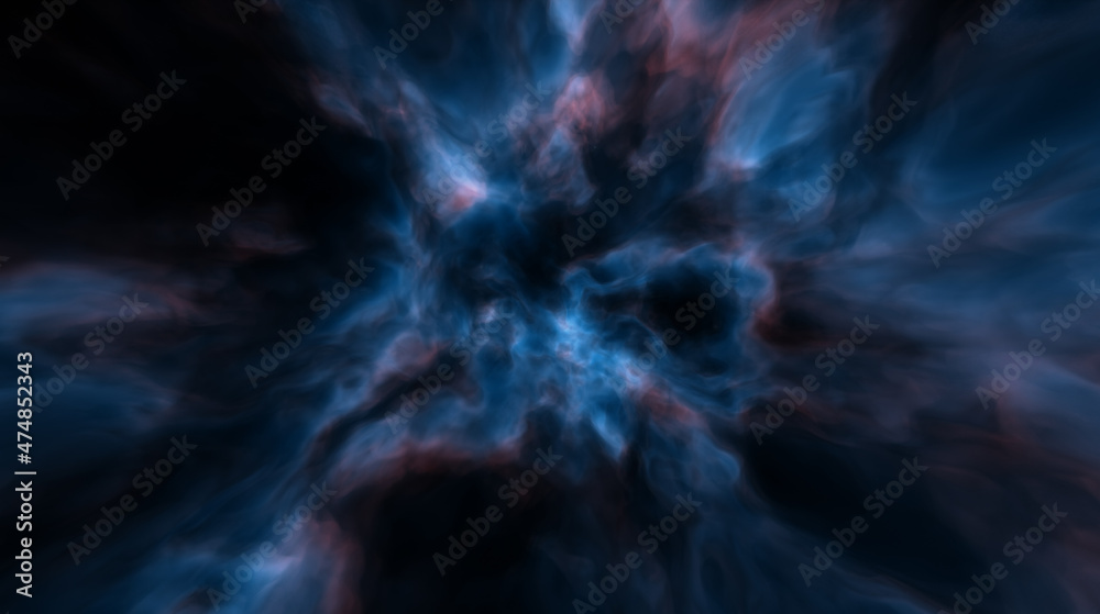 Planetary nebula in space. Cloud of ionized gas, collapse of star ...