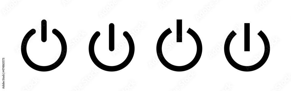 Power icons set. Power Switch sign and symbol. Electric power Stock ...
