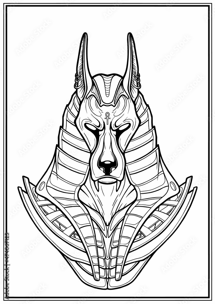Ancient Egyptian God - Anubis close-up, guardian of the scales on the ...