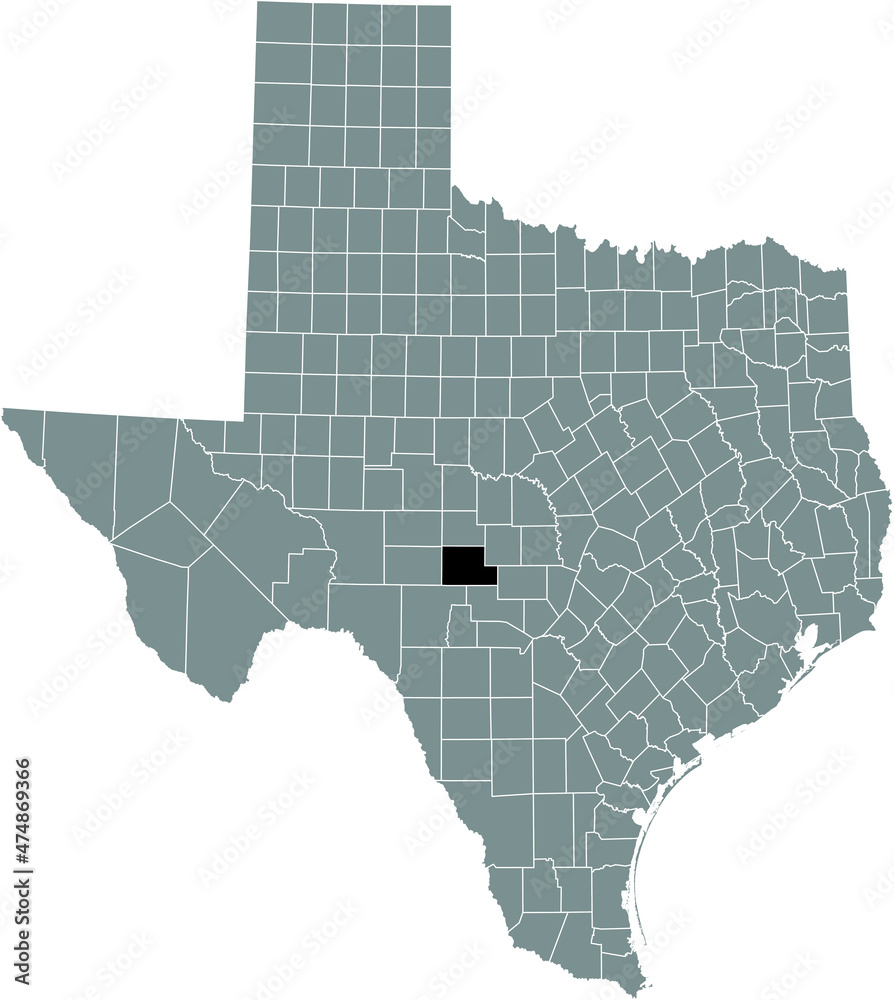 Vetor de Black highlighted location map of the Kimble County inside ...