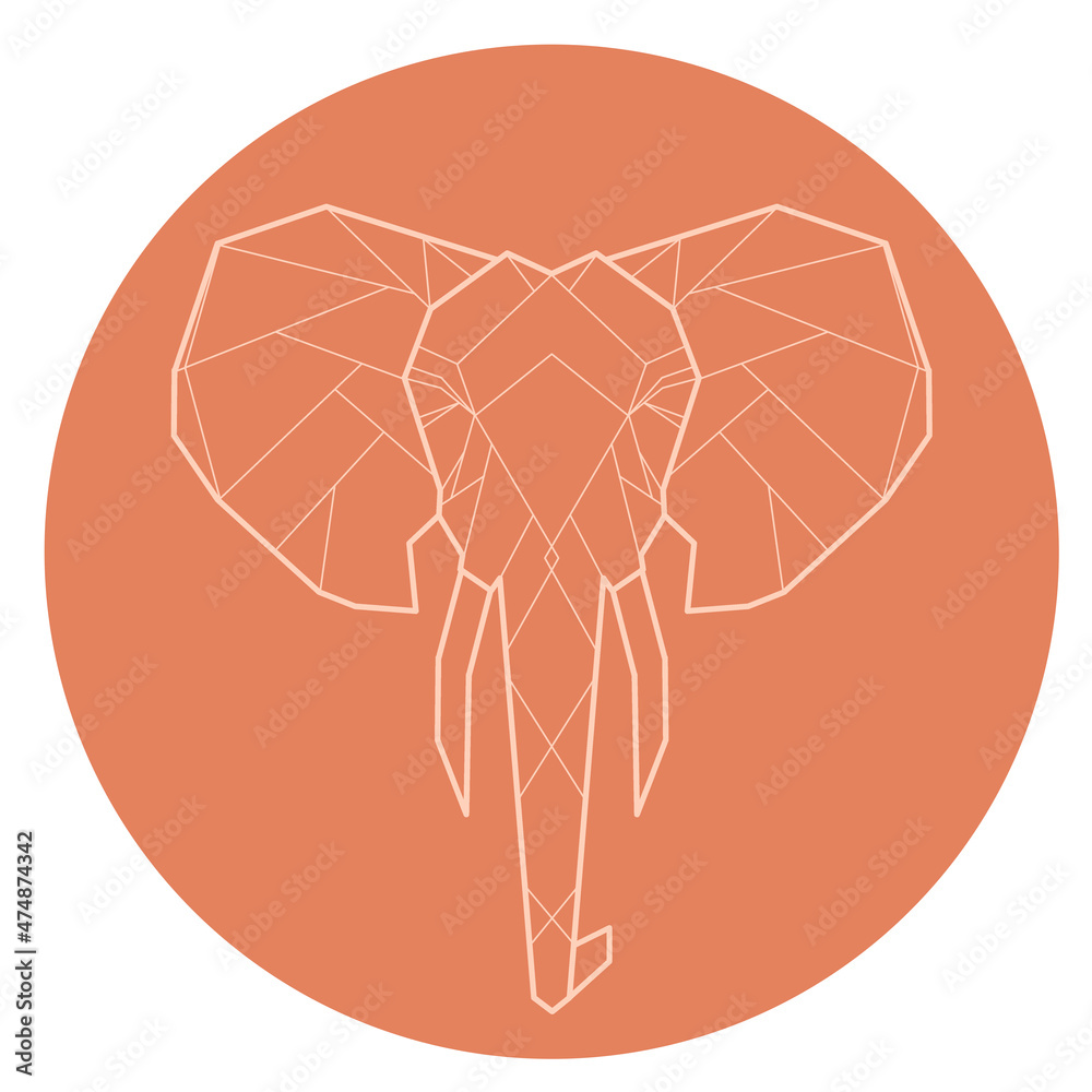 Elephant. Elephant head in geometric style. Elephant logo. African ...