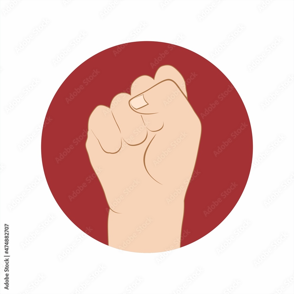 Editable Illustration of Fist. Vector of Clenched Hand. Power Strength ...