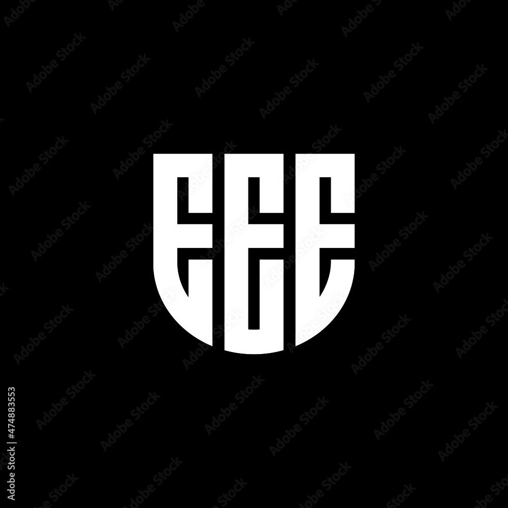Vecteur Stock EEE letter logo design with black background in ...