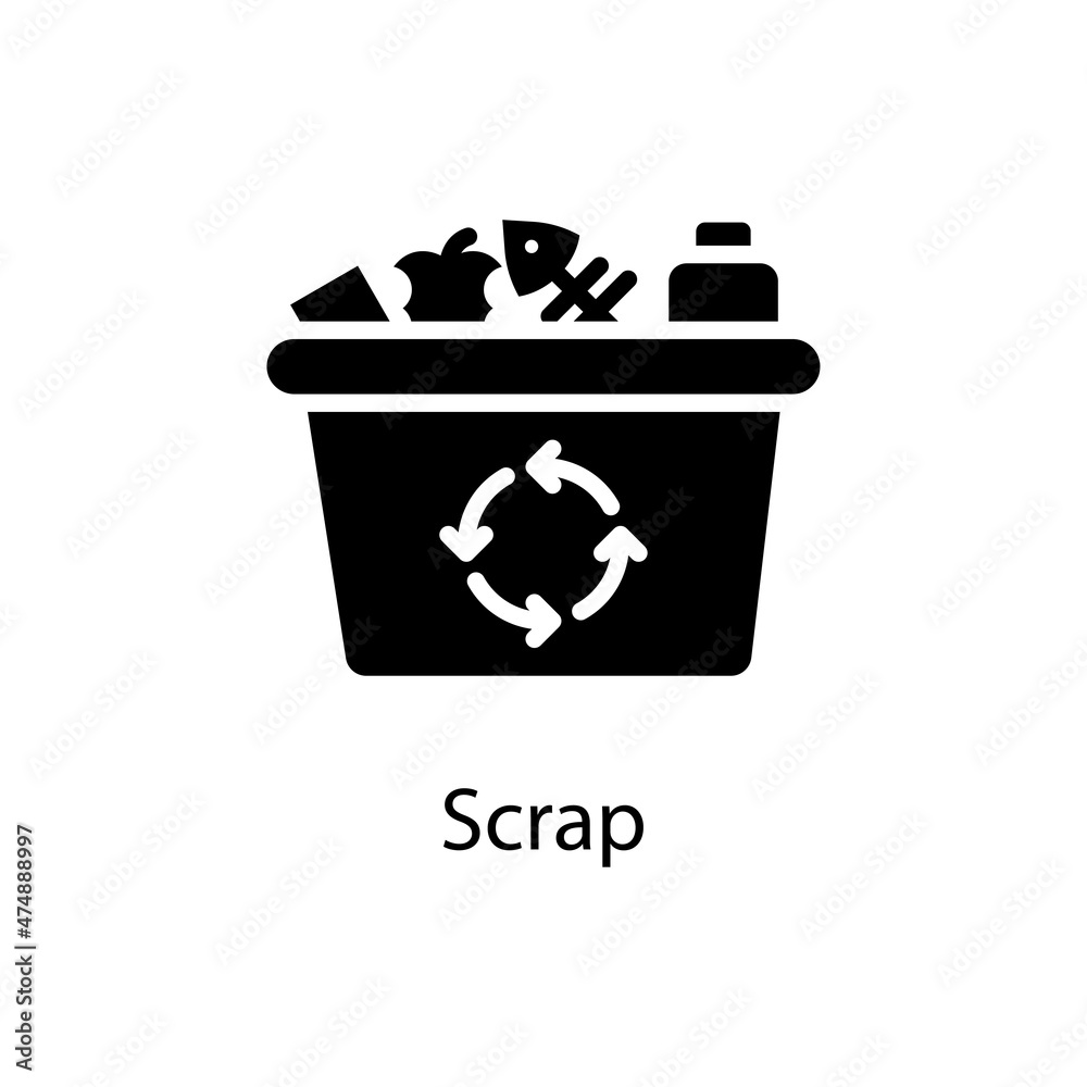 Scrap vector Solid Icon Design illustration. Activities Symbol on White background EPS 10 File ...