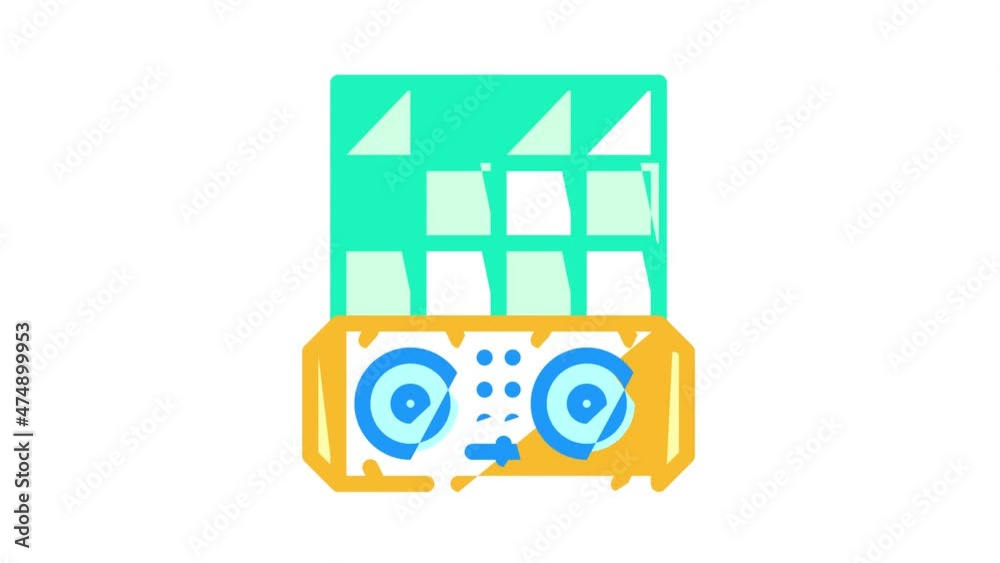 dance floor and dj console animated color icon dance floor and dj ...