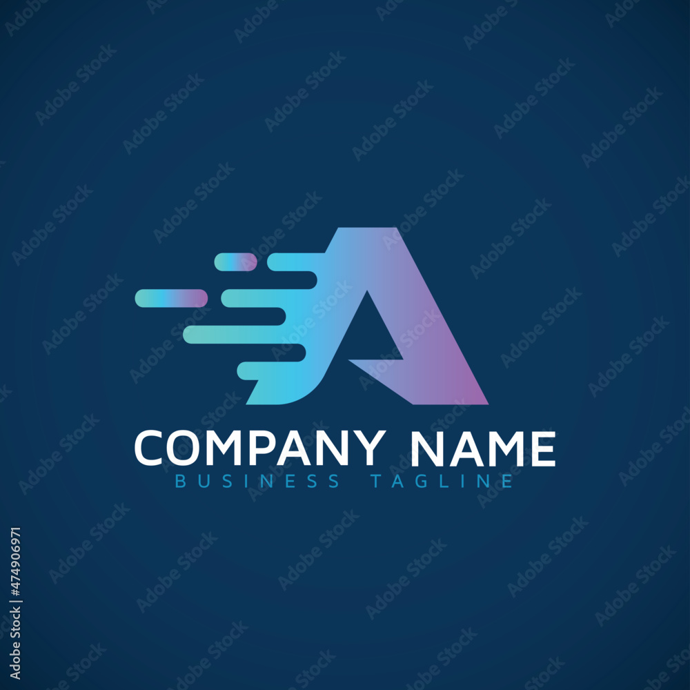 Letter A Speed motion fast Logo Design initial letter a icon Element ...