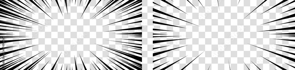 Manga motion radial lines. Anime action frame lines. Abstract explosive ...