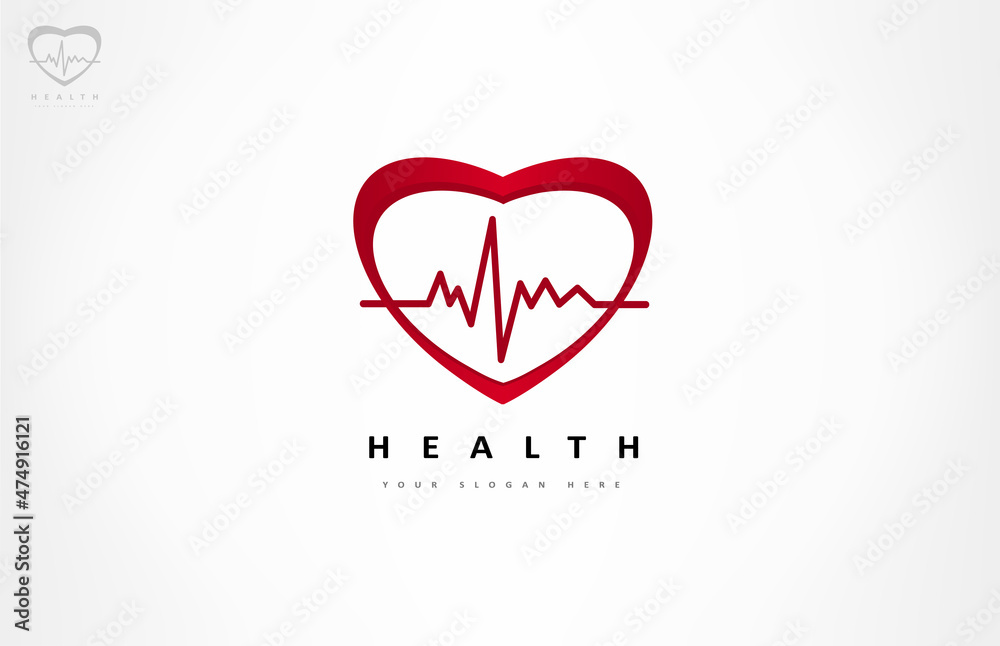 Heartbeat logo. Heart Health Vector. Medical clinic design. Stock ...