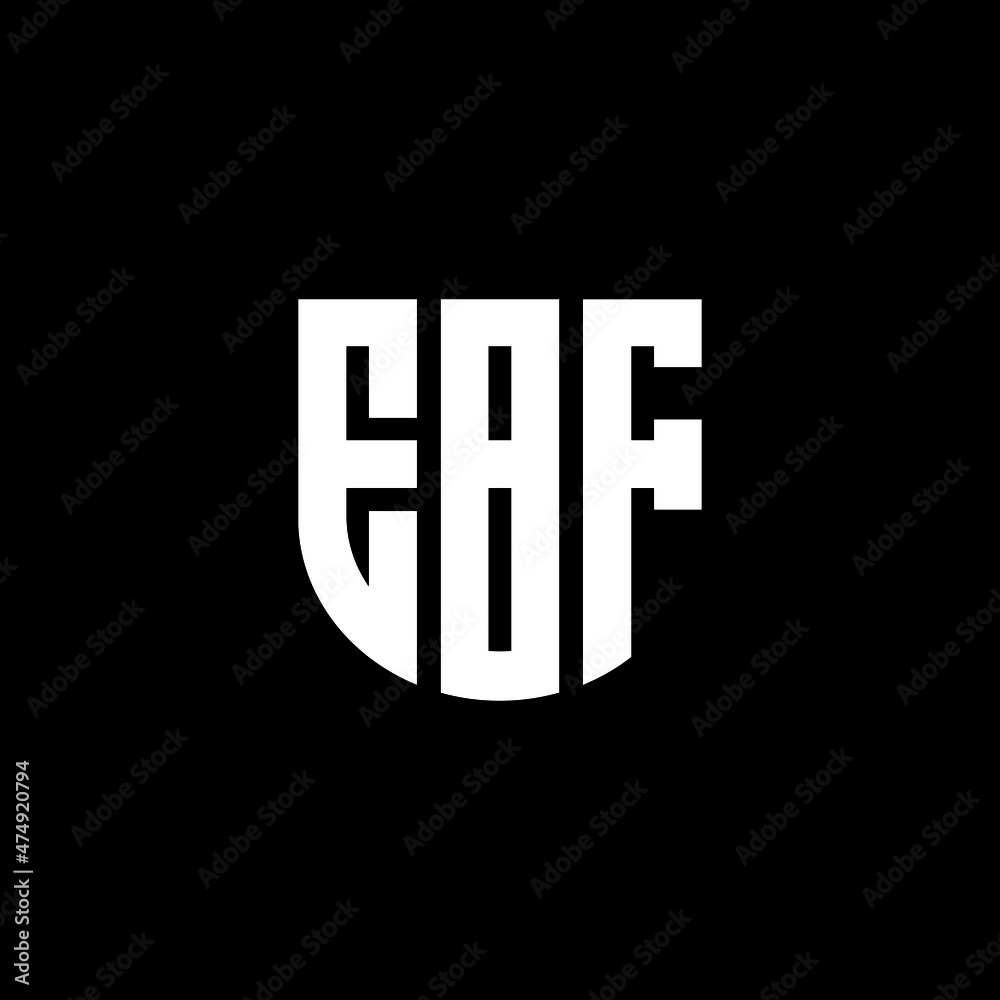 EBF letter logo design with black background in illustrator, vector ...
