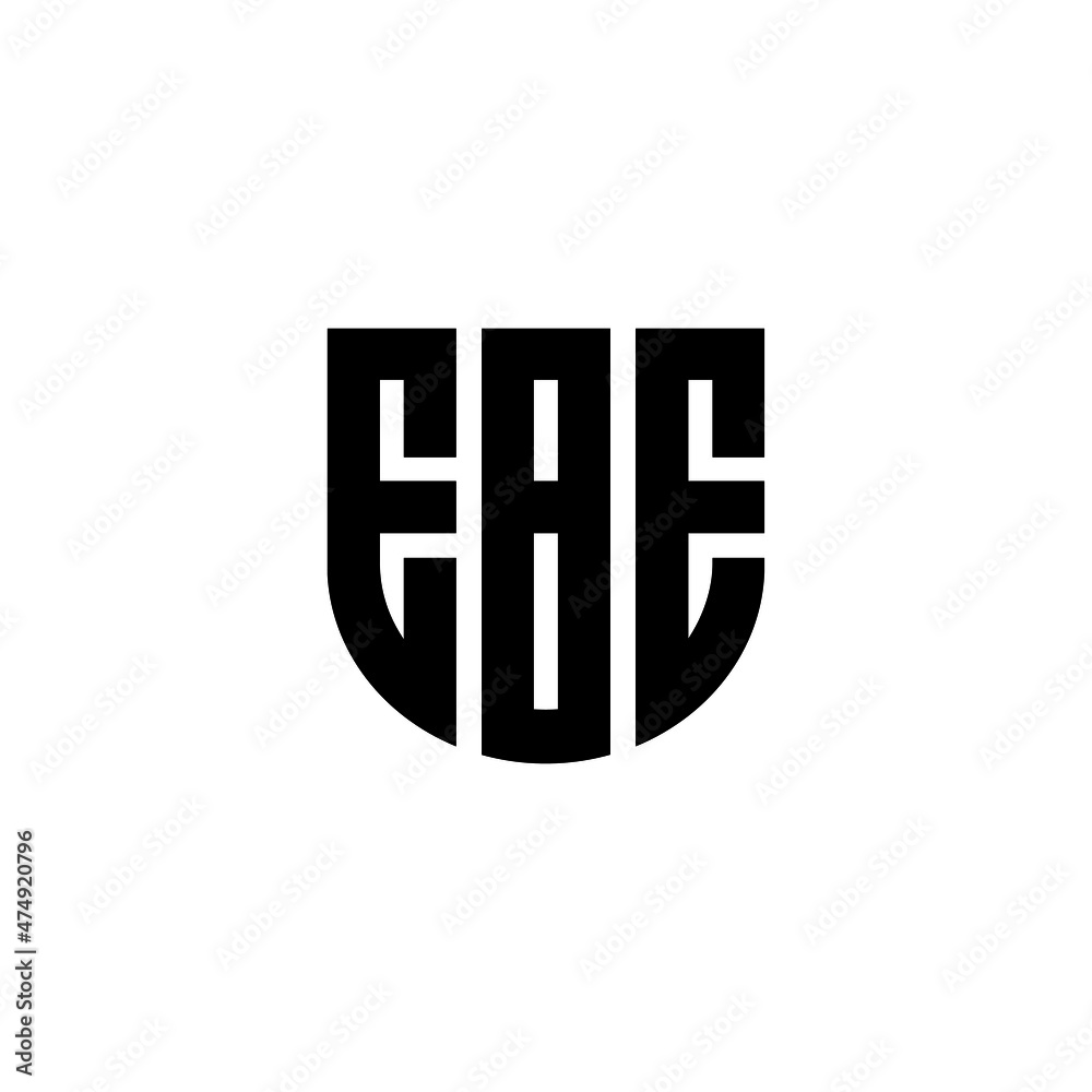 EBE letter logo design with white background in illustrator, vector ...