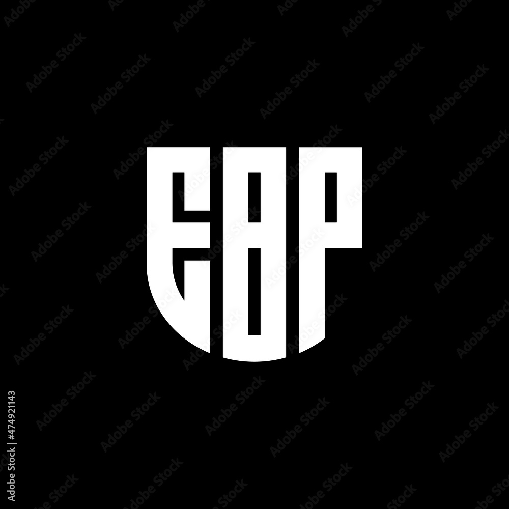 Vettoriale Stock EBP letter logo design with black background in ...