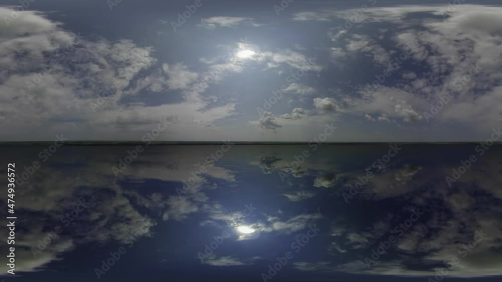 Timelapse Cloud sky, blue 360 environment nature, cloudscape panorama ...