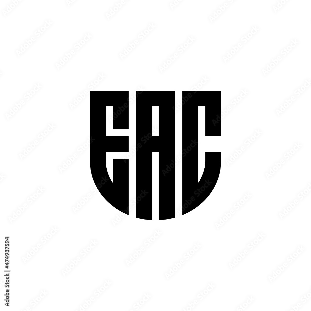 EAC letter logo design with white background in illustrator, vector ...