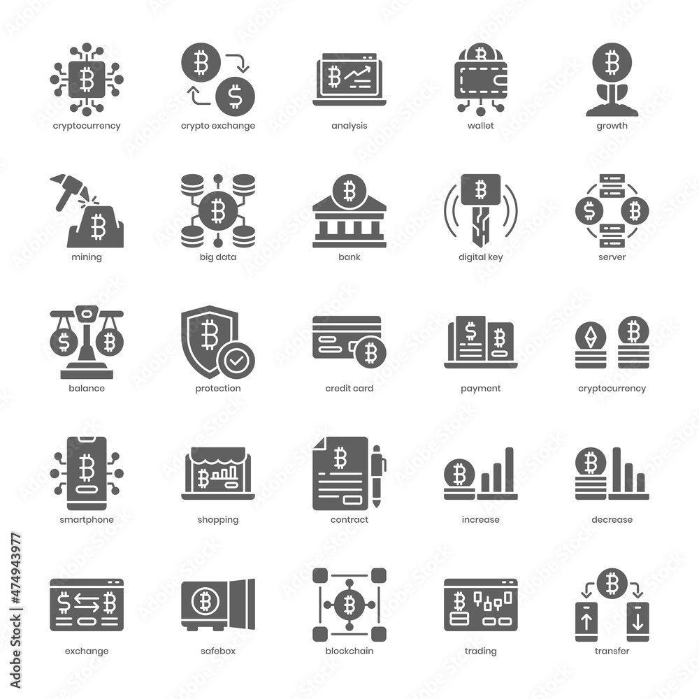 Cryptocurrency icon pack for your website design, logo, app, UI ...