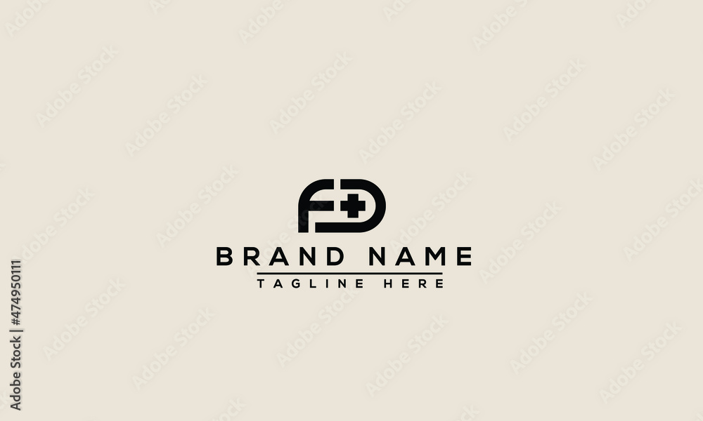 FD Logo Design Template Vector Graphic Branding Element. Stock Vector ...
