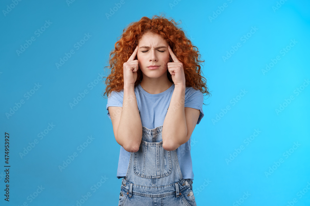 Come on girl think. Perplexed distressed concerned intense redhead ...