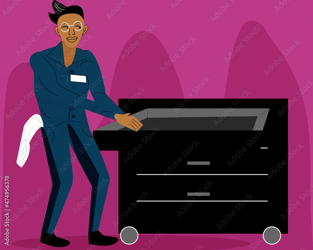 Transgender mechanic going into a toolbox Stock Vector | Adobe Stock