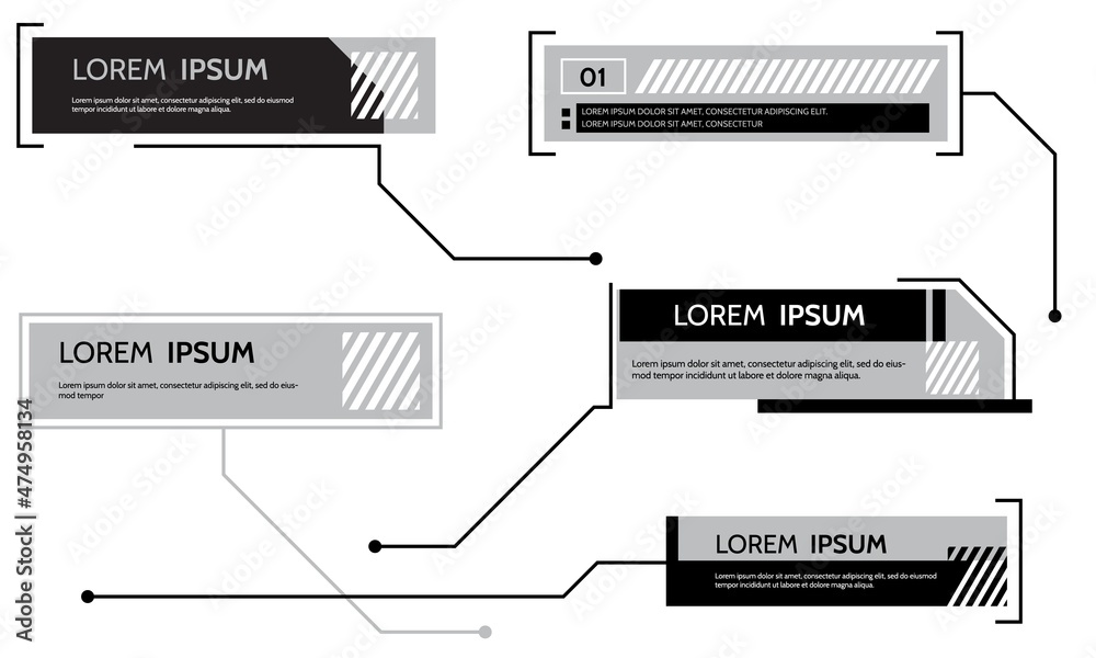 Digital callouts, titles frame text, HUD . Set of templates, modern ...