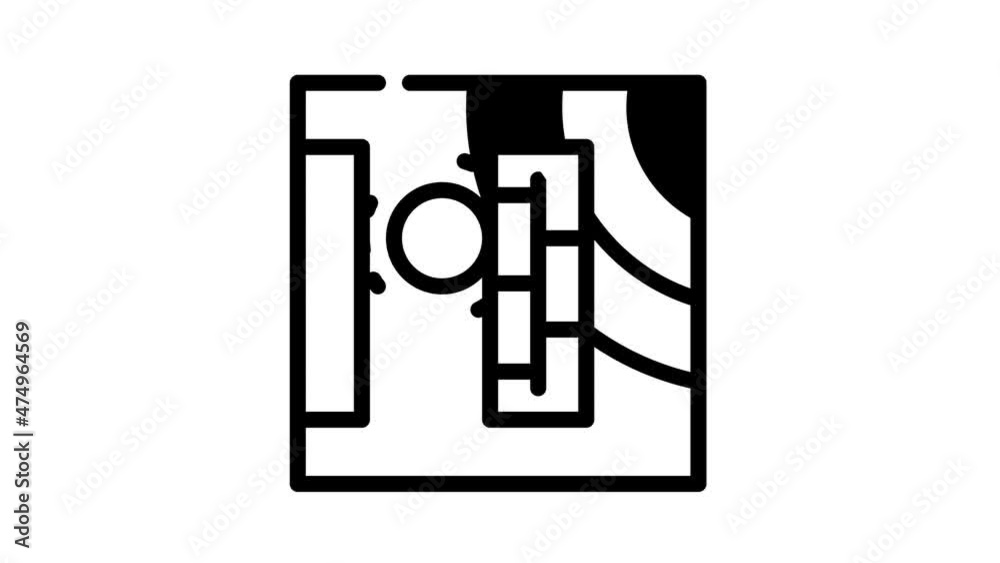 store heatmap animated line icon store heatmap sign. isolated on white ...