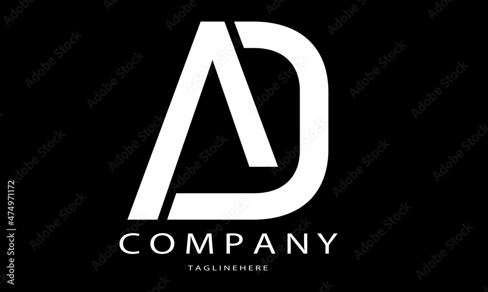 Ad letter logo design with vector image Stock Vector | Adobe Stock