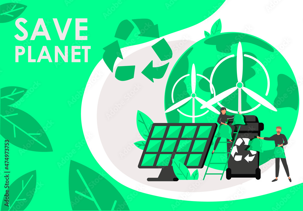 People trying to save planet earth from climate change. Characters ...