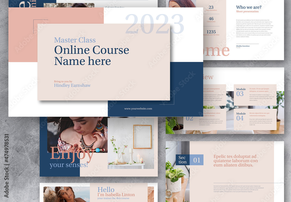 Online Course Presentation for Coaches with Blue and Beige Accents ...