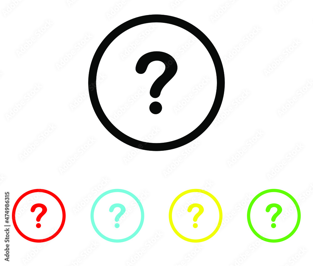Question Mark Icon in Circle - Vector, Sign and symbol for web site ...