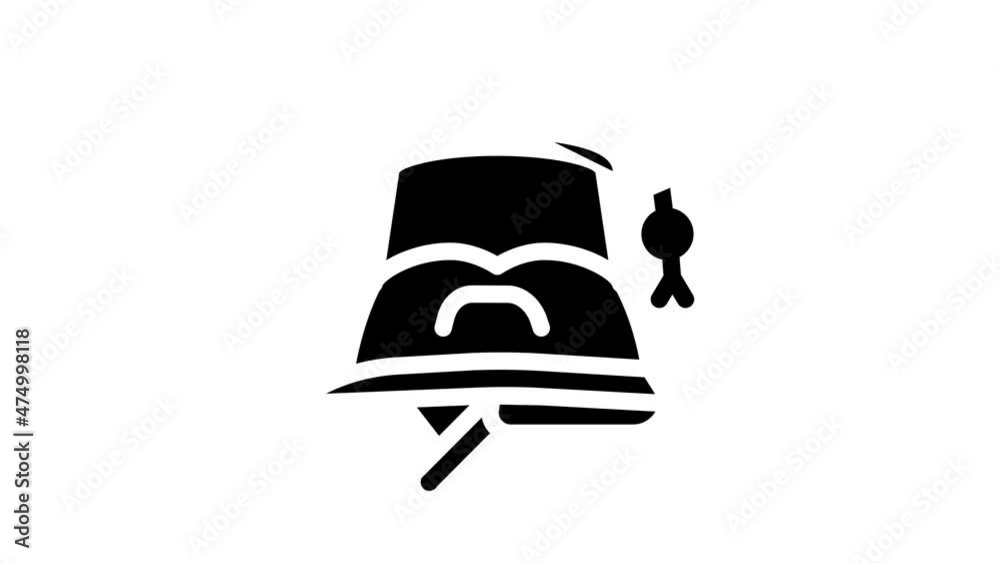 helmet and graduation cap animated glyph icon helmet and graduation cap ...