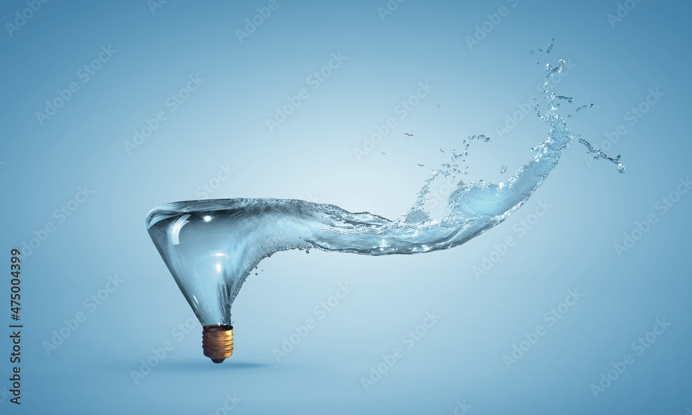 Light bulb from water splash Stock Photo | Adobe Stock
