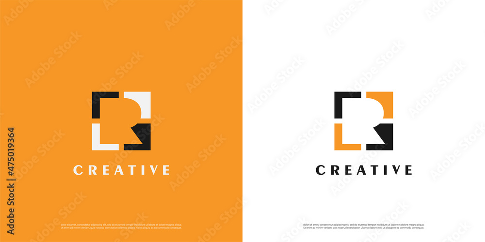 Letter R modern logo icon abstract design template elements Stock ...