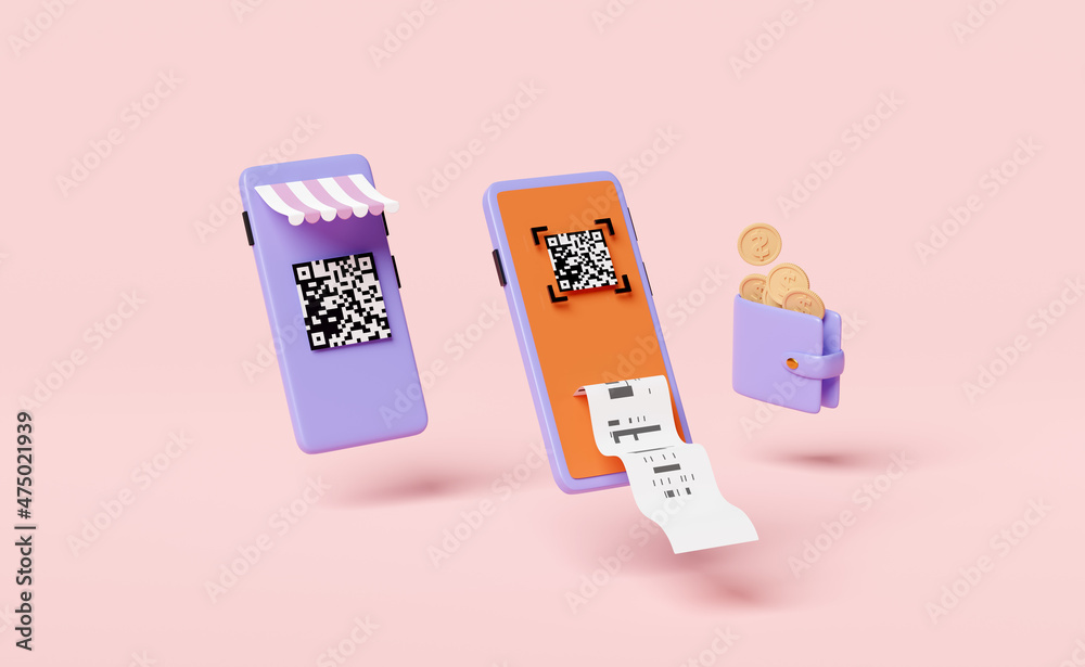 mobile phone,smartphone with store front,barcode,qr code scanning ...