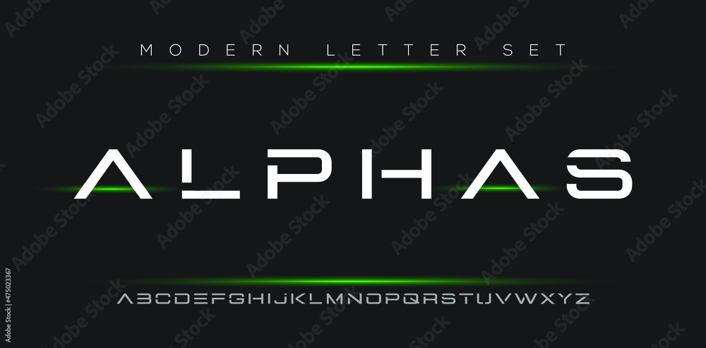 Modern Minimal ALPHAS font. Classic, Abstract, tech, gaming and luxury ...