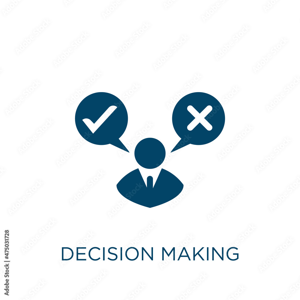 decision making vector icon. making filled flat symbol for mobile ...